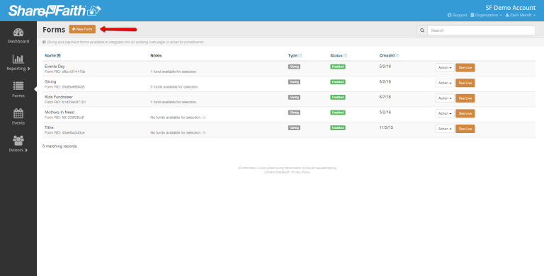 Easily Setup An Online Giving Form With Sharefaith Giving - Sharefaith ...