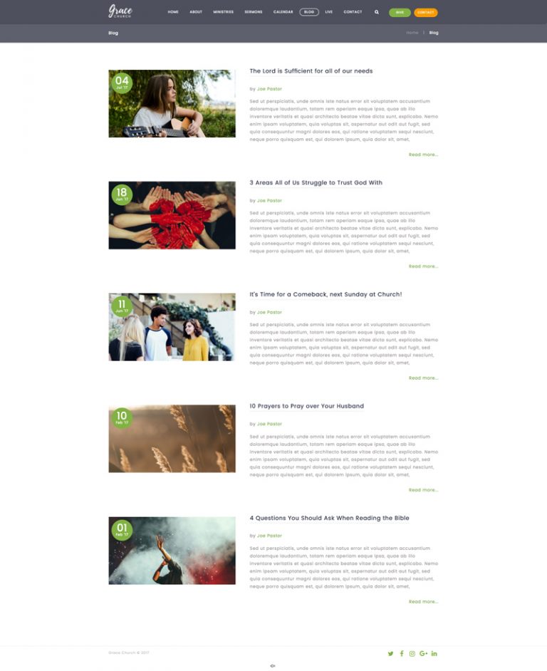 Brand New Outstanding Church Website Template - Sharefaith Magazine